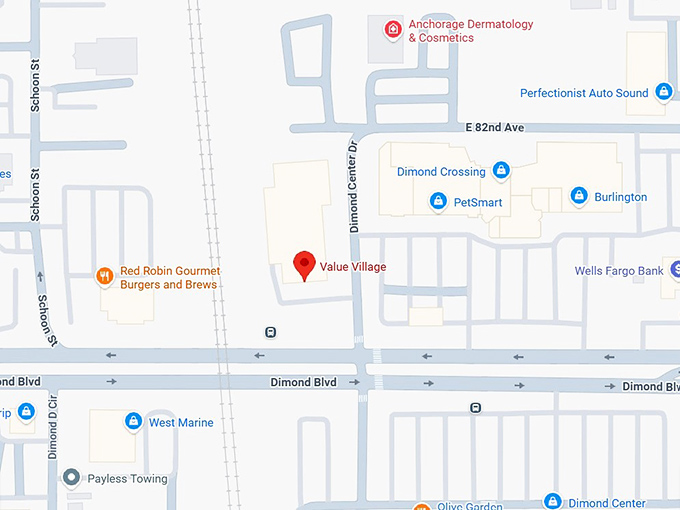 16. value village (501 e dimond blvd) map