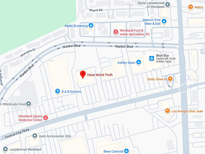 16. value world thrift (35300 central city pkwy) map