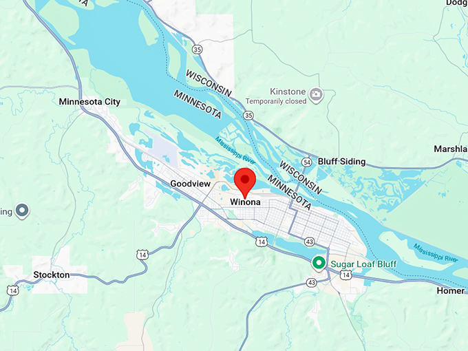 winona mn map