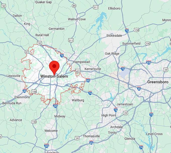 16. winston salem map