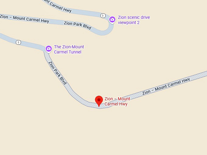 16. zion mount carmel highway map