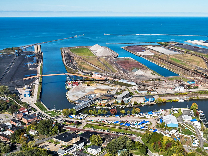 Ashtabula's harbor spreads out like a working man's paradise where honest boats earn their keep daily.