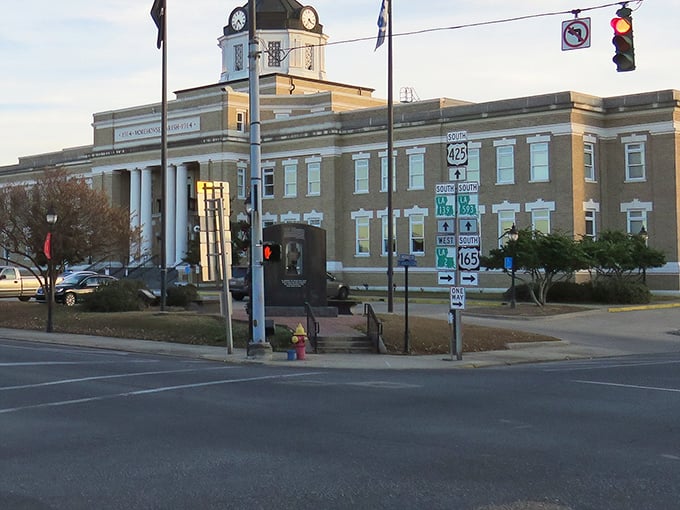 The historic Bastrop courthouse stands proud, like a Southern gentleman who still wears a pocket watch and remembers when handshakes meant something.