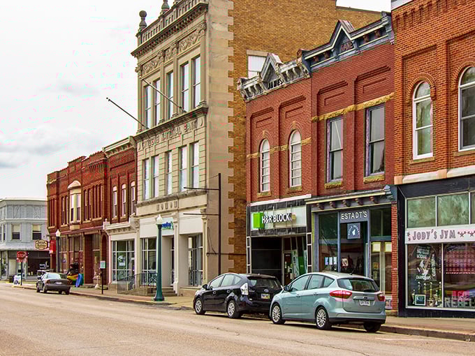 Historic brick buildings line Caldwell's charming main street, where time seems to slow down just enough to savor life's simple pleasures.