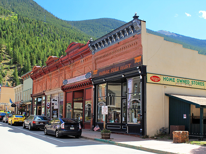 Georgetown's historic main street looks like a movie set, but these colorful Victorian storefronts are the real deal &ndash; mining town magic preserved in brick and wood.