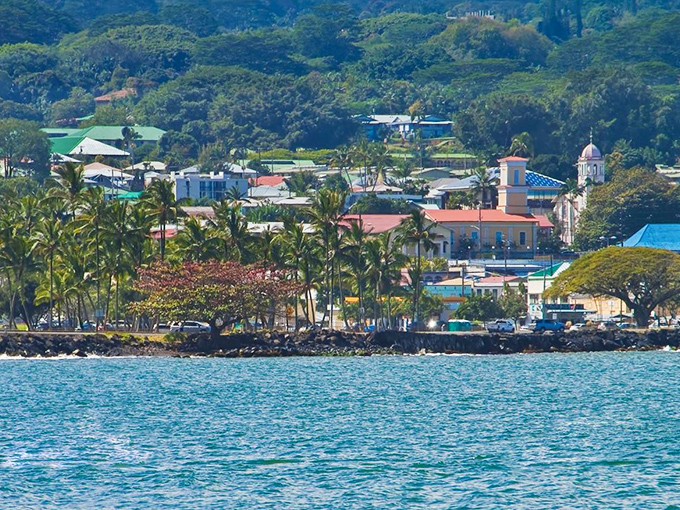 Hilo's waterfront view captures that perfect moment when history meets paradise. Those palm trees have stories to tell!