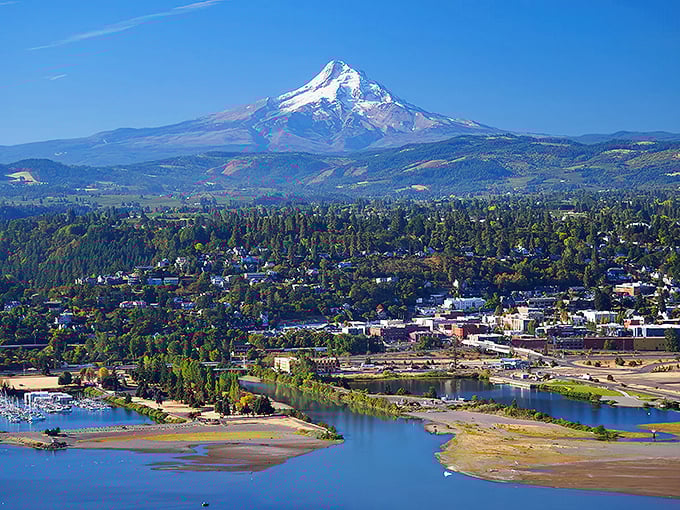Hood River spreads below Mount Hood like a postcard that decided to come alive and invite you over.