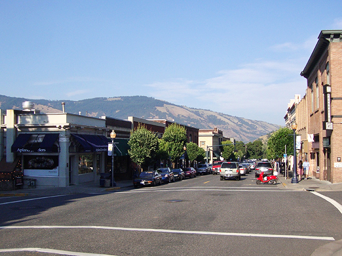 Downtown Hood River welcomes you with mountain-framed streets where shops beckon and time seems to slow just right.