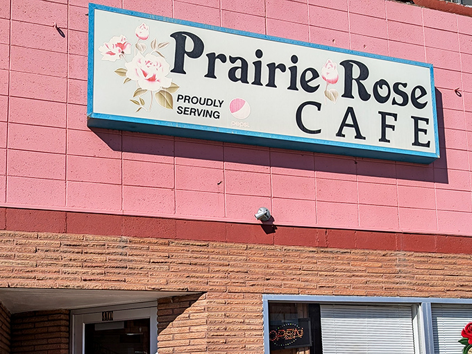 That pink brick exterior might fool you, but Prairie Rose Cafe serves up comfort food worth writing home about.