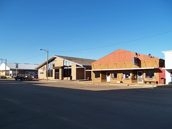 Lemmon's downtown stretches wide and welcoming, where grain elevators tower like prairie skyscrapers over quiet streets.