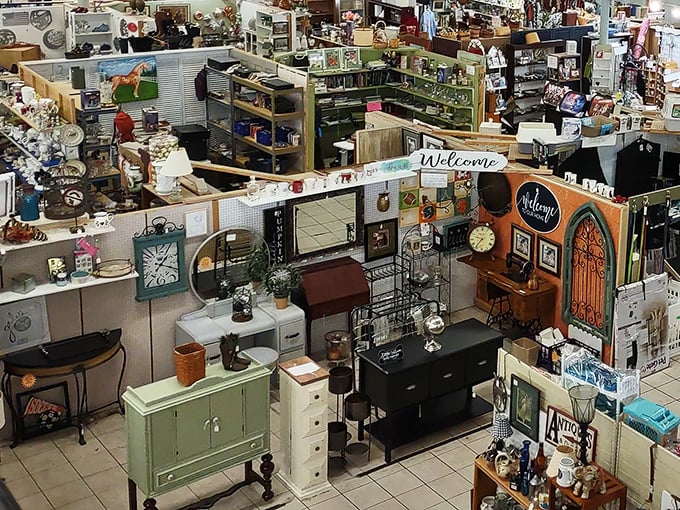 Inside Lexington Peddlers Mall, where furniture treasures await. Like an archaeological dig for your living room, but with price tags!