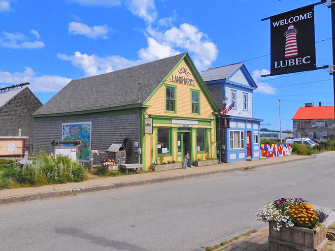 Lubec's colorful storefronts welcome visitors to America's easternmost town, where charm comes with ocean views and affordable living.