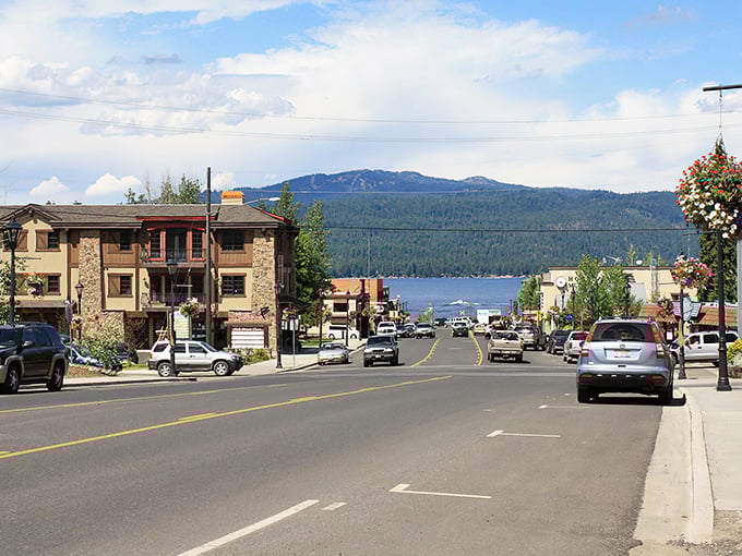 McCall's main drag leads straight to paradise - mountains, lake views, and not a parking meter in sight!