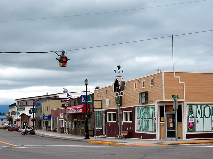 Downtown Palmer's colorful storefronts look like they're auditioning for a Hallmark movie about finding love in Alaska.