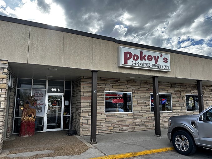 Pokey's stone facade might look unassuming, but inside awaits BBQ paradise that'll make your taste buds do a happy dance.