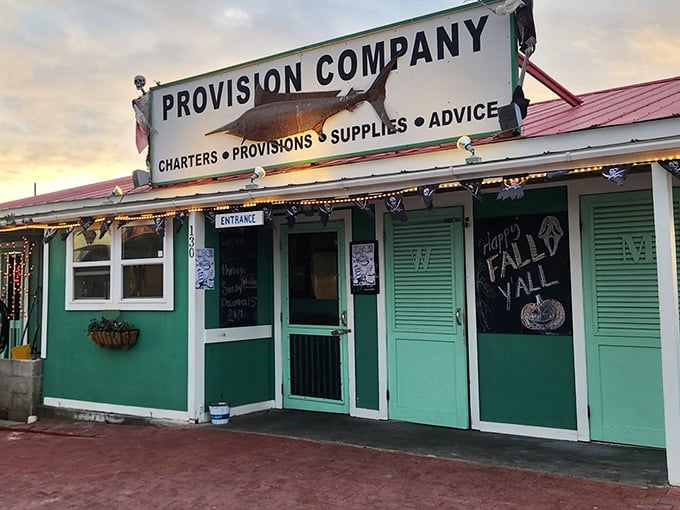 The Provision Company's mint-green exterior might not scream "gourmet," but locals know this weathered gem hides seafood treasures inside.