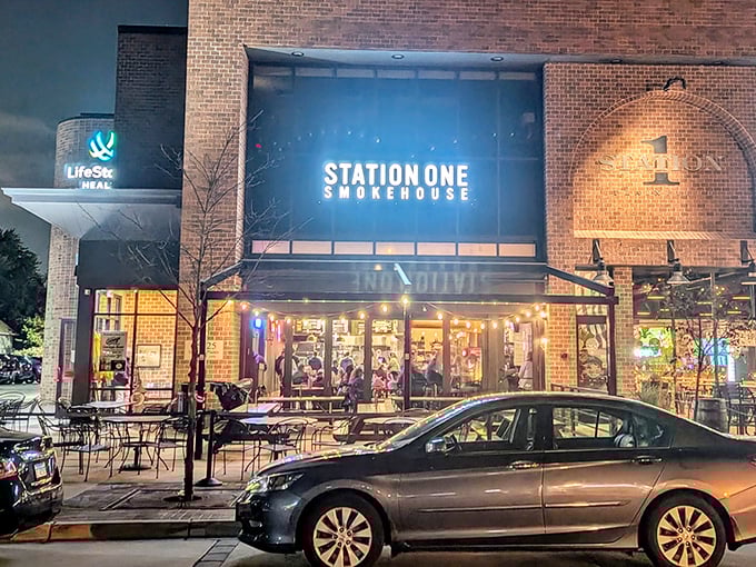 Station One Smokehouse (Plainfield): The brick facade of Station One glows with promise at dusk, like a beacon for BBQ pilgrims seeking smoky salvation.