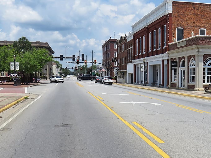 Swainsboro's Main Street whispers stories of simpler times, where brick buildings stand as guardians of small-town charm.