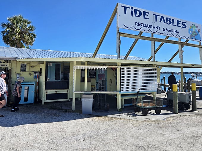 The humble yellow shack of Tide Tables hides seafood treasures that would make Neptune himself swim ashore.