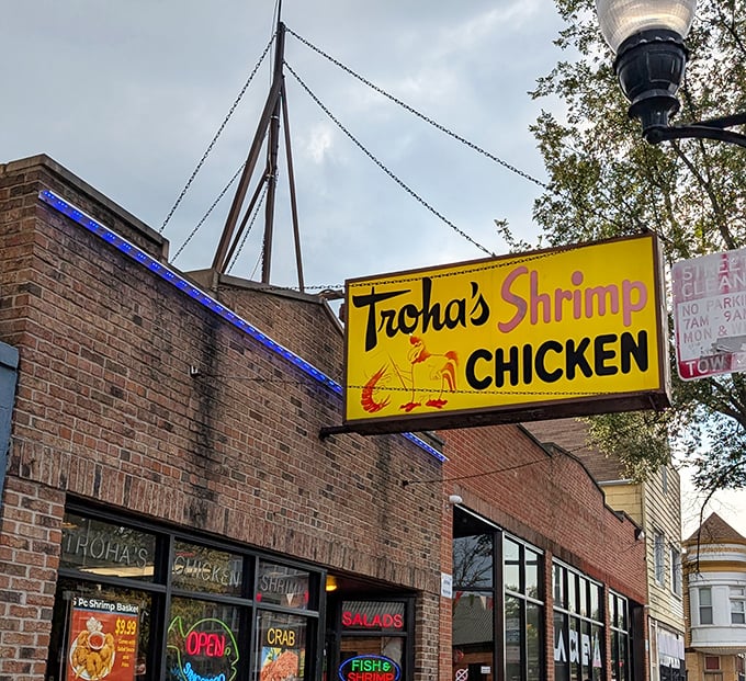 Troha's iconic yellow sign has been a beacon for seafood lovers since before color TV was common. Simple outside, seafood paradise inside!