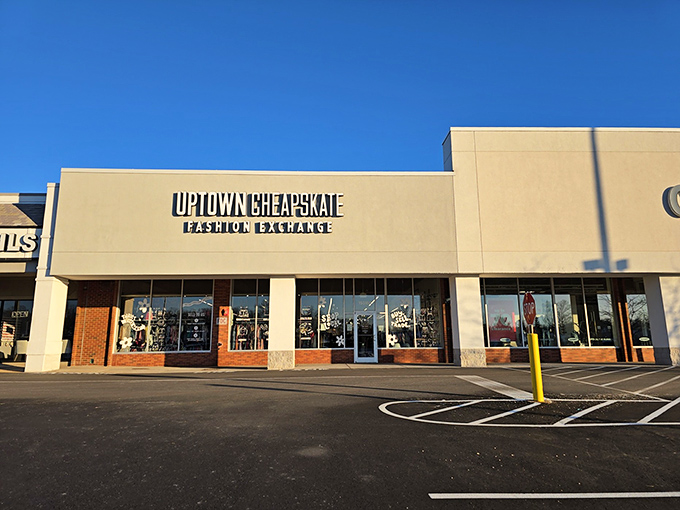 The storefront promises fashion treasures without the retail markup. Like finding designer jeans at garage sale prices!