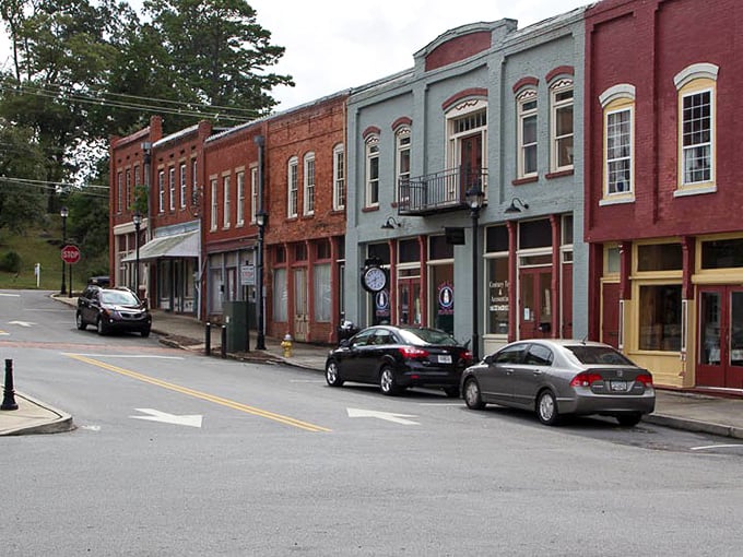 Historic storefronts stand shoulder to shoulder in Adairsville, where the American flag waves and time seems to move at a gentler pace.