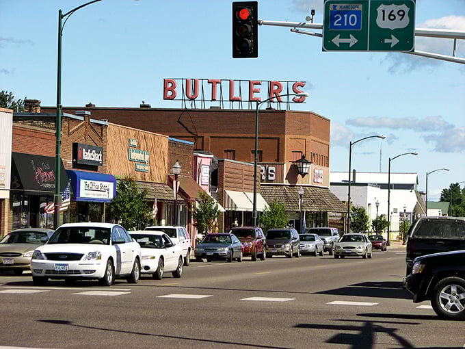 Butler's department store stands as a landmark in Aitkin's affordable downtown, where your Social Security check stretches like Minnesota taffy.