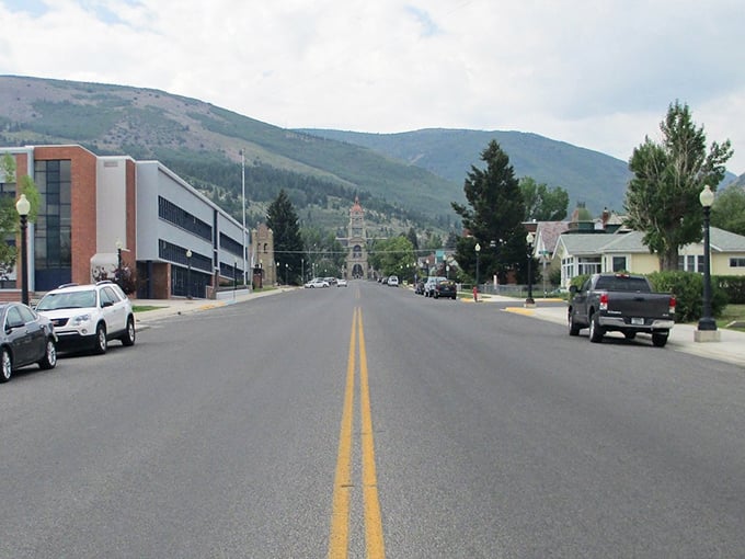 Wide Montana streets invite leisurely strolls through Anaconda, where mountain views come free with every morning coffee.