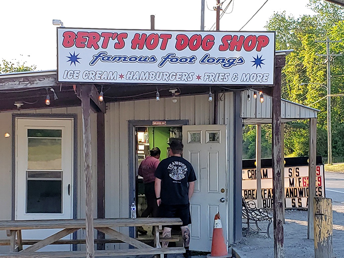 Simple pleasures done right &ndash; Bert's unassuming entrance hides a world of hot dog perfection waiting inside.