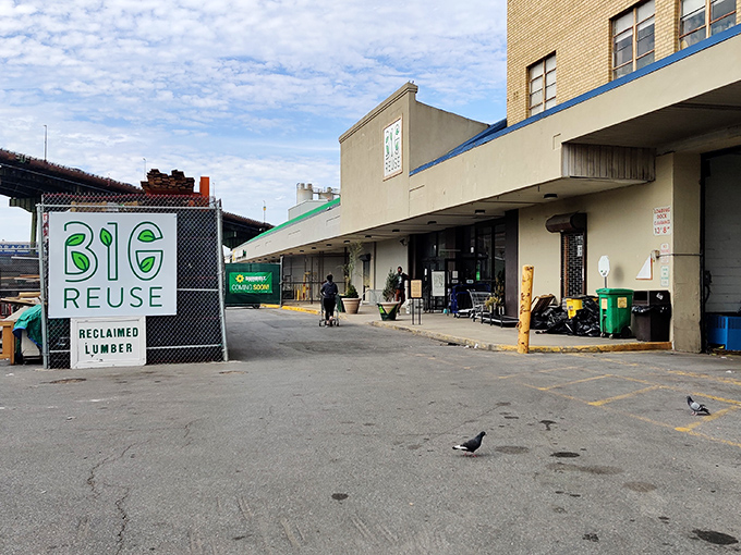 Big Reuse's warehouse exterior might not win beauty contests, but inside lies furniture gold for savvy Brooklyn bargain hunters.