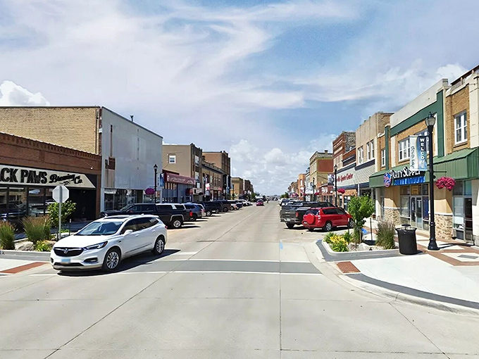 Downtown Devils Lake welcomes visitors with classic brick buildings and the promise of small-town charm.