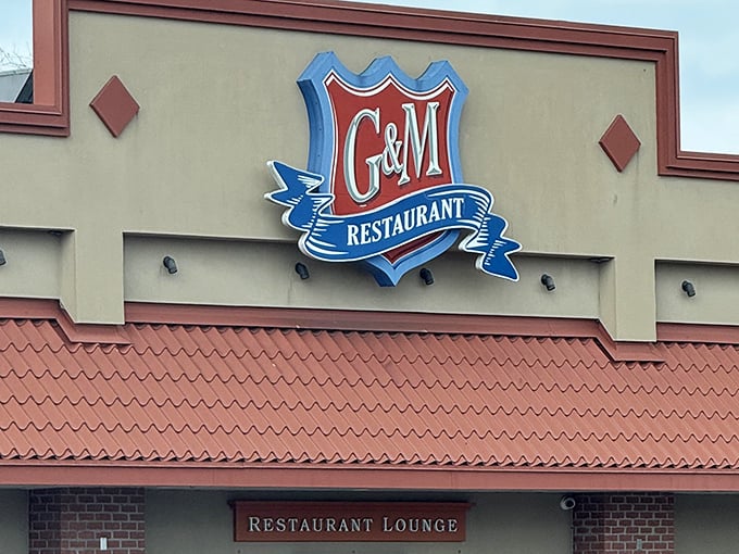 That classic red roof signals serious seafood business - no fancy frills, just pure Maryland magic.