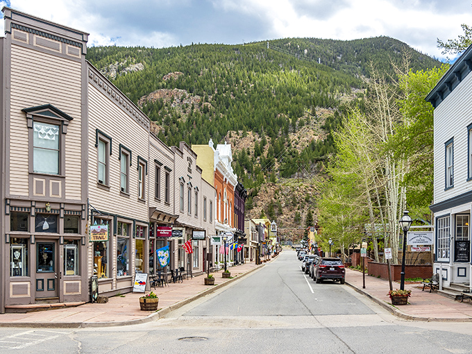 Stroll down Georgetown's charming streets where mountain views frame buildings that haven't changed much since silver miners walked these same paths.
