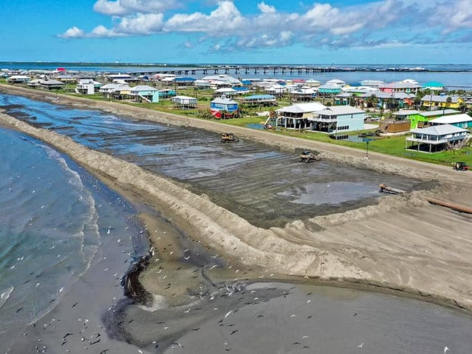 Colorful beach houses dot Grand Isle's shoreline like a painter's palette, where the Mississippi meets the mighty Gulf.