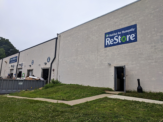 This massive warehouse holds more furniture treasures than a game show prize room.