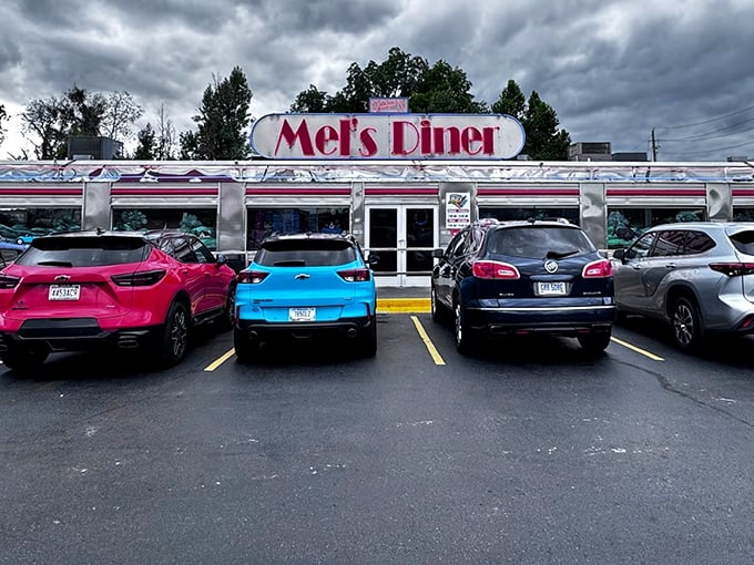 Packed parking lot at Mel's tells you everything you need to know. Good diners, like good secrets, never stay hidden for long.
