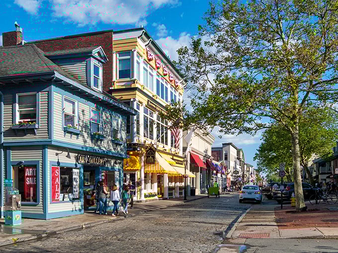 Thames Street buzzes with that perfect Newport energy&mdash;part sailing capital, part ice cream paradise, all New England charm.
