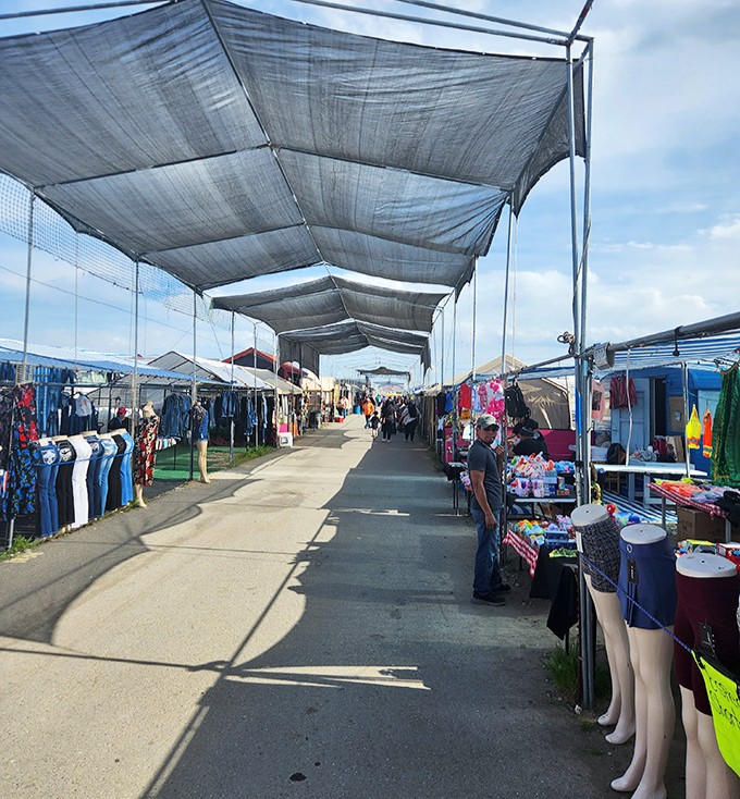 Shaded pathways lead shoppers through a maze of possibilities, where one person's castoffs become another's prized discoveries.