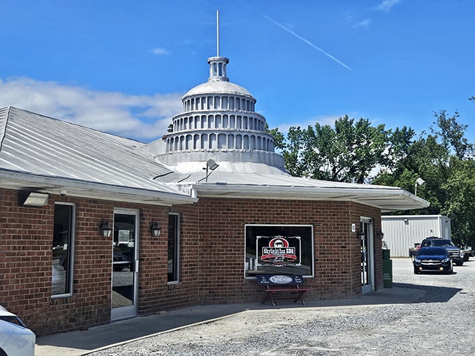 Skylight's distinctive cupola isn't just for show&mdash;it's a landmark that says "serious barbecue happens here." No frills, just thrills for your taste buds.