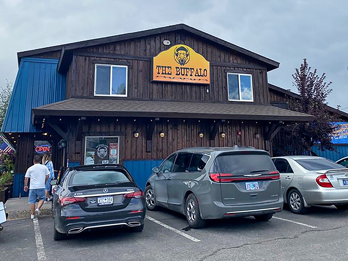 Cars line up outside The Buffalo Bar &ndash; Montana's answer to the age-old question: "Where's the bison?"