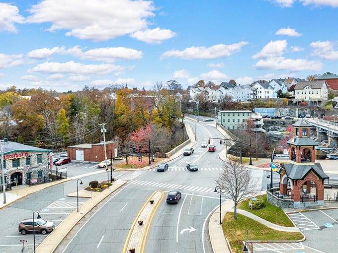 This bird's-eye view reveals Woonsocket's perfect blend of historic charm and modern small-town convenience.