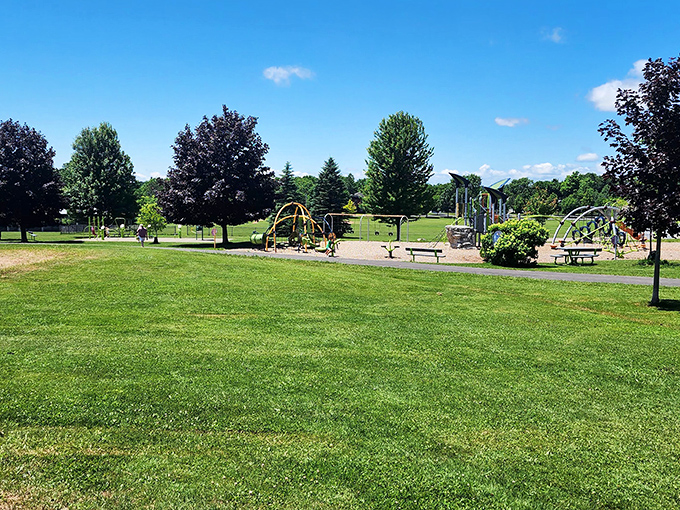 Austin Park offers a perfect playground escape where kids burn energy while parents contemplate the mysteries of those impossible monkey bars.