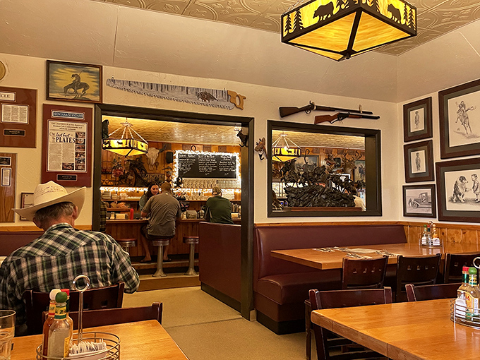 Step inside and you're transported to old Montana &ndash; pressed tin ceilings, Western art, and real cowboys at the counter create an atmosphere no designer could replicate.