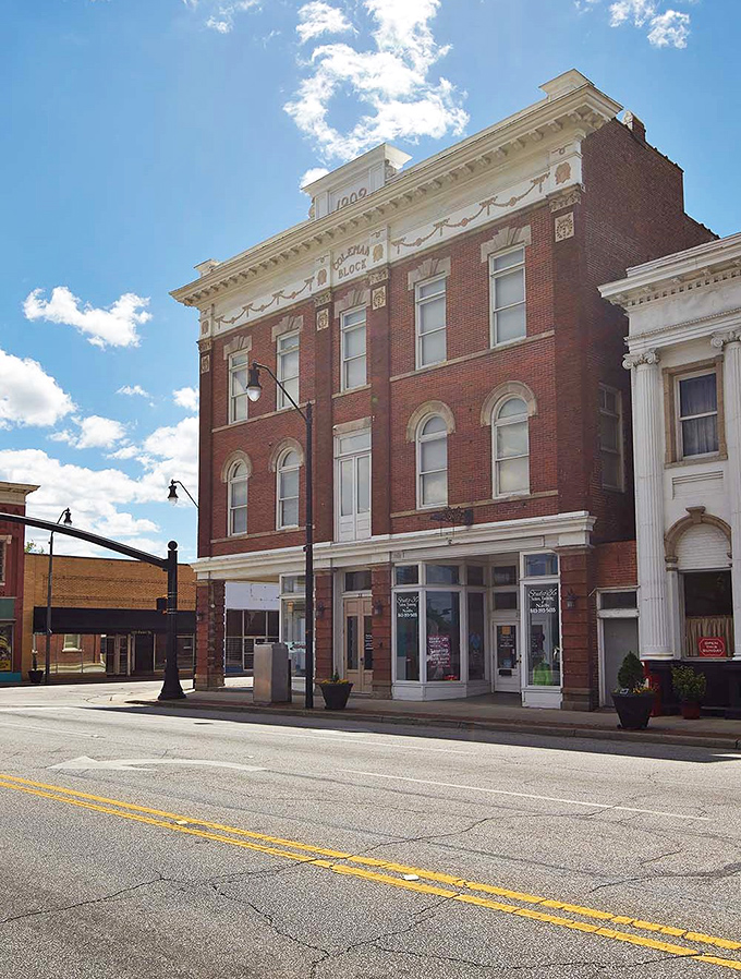 This historic brick building stands as a testament to Darlington's architectural heritage, its ornate cornices and detailed fa&ccedil;ade whispering stories from another era.