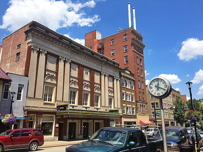 Downtown Morgantown's architectural time capsule features classical columns alongside modern amenities &ndash; like finding Shakespeare and TikTok sharing the same playlist.
