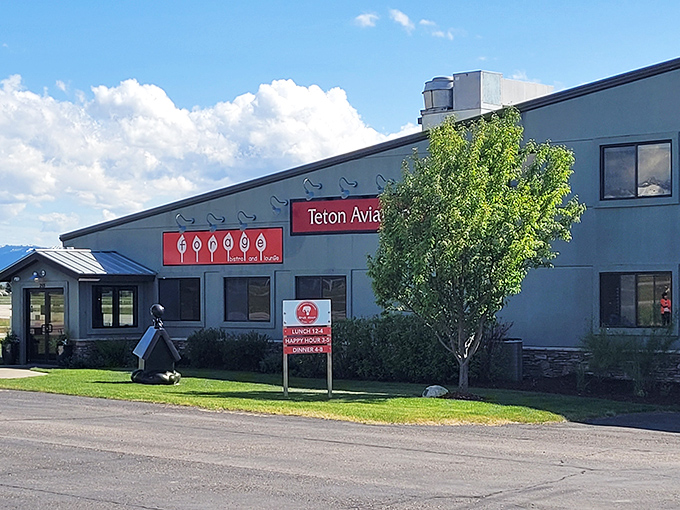 At Teton Aviation, even the building seems to say, "Come for the planes, stay for the surprisingly excellent food."