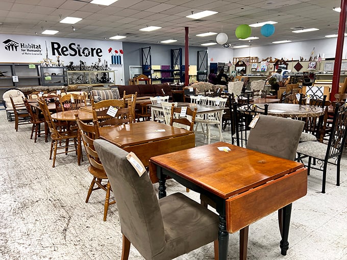 Dining tables galore—from drop-leaf beauties to sturdy oak workhorses. Your grandmother would approve of both the quality and the price tag.