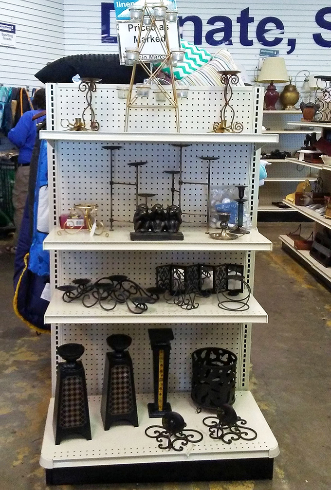 Home decor heaven awaits. These wrought iron candle holders and decorative pieces could easily pass for boutique finds at a fraction of the cost.