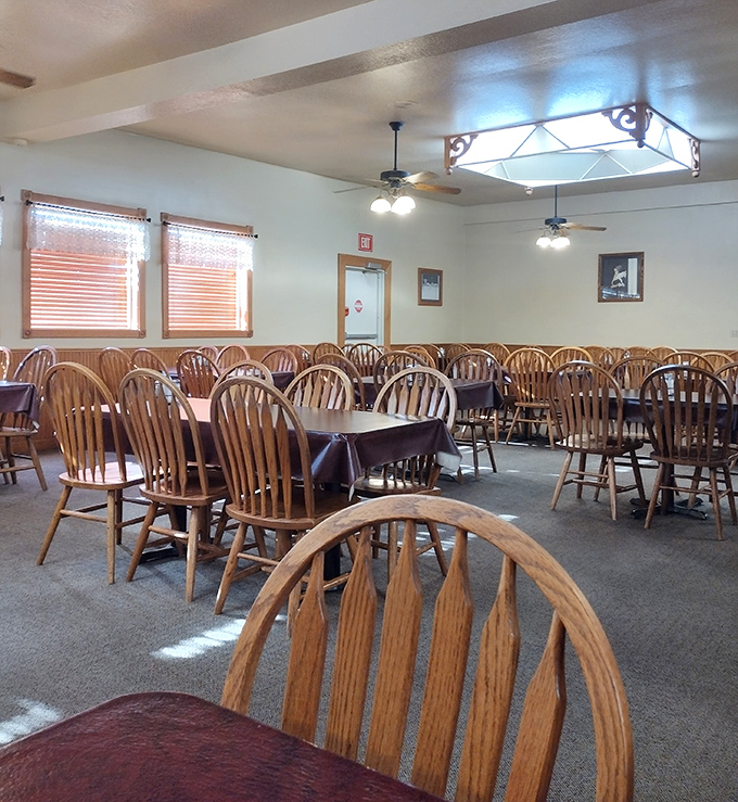 Windsor chairs and simple d&eacute;cor create the perfect backdrop for food that deserves your full attention. No distractions needed here.