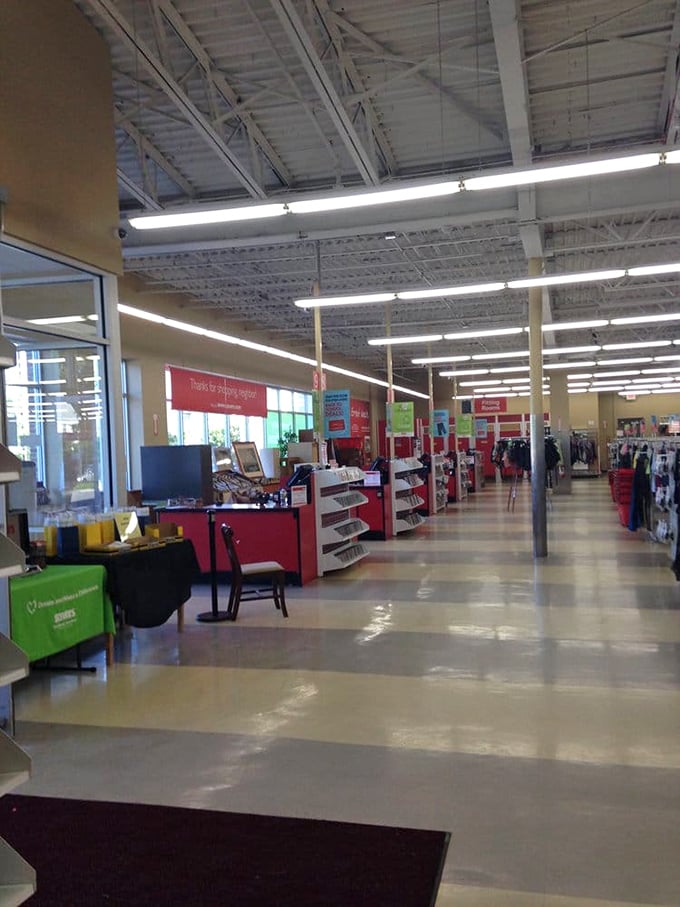 Clean, organized aisles stretch toward retail infinity. This isn't your grandmother's cluttered thrift shop&mdash;unless your grandmother was exceptionally tidy.